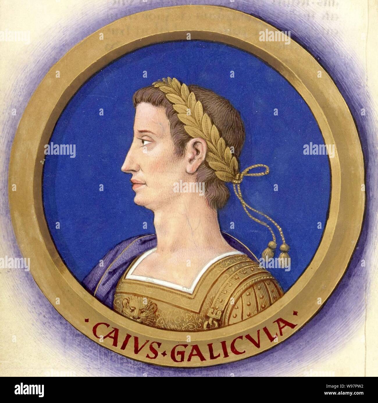 Description des douze Césars avec leurs figures 4-Caligula Stock Photo ...