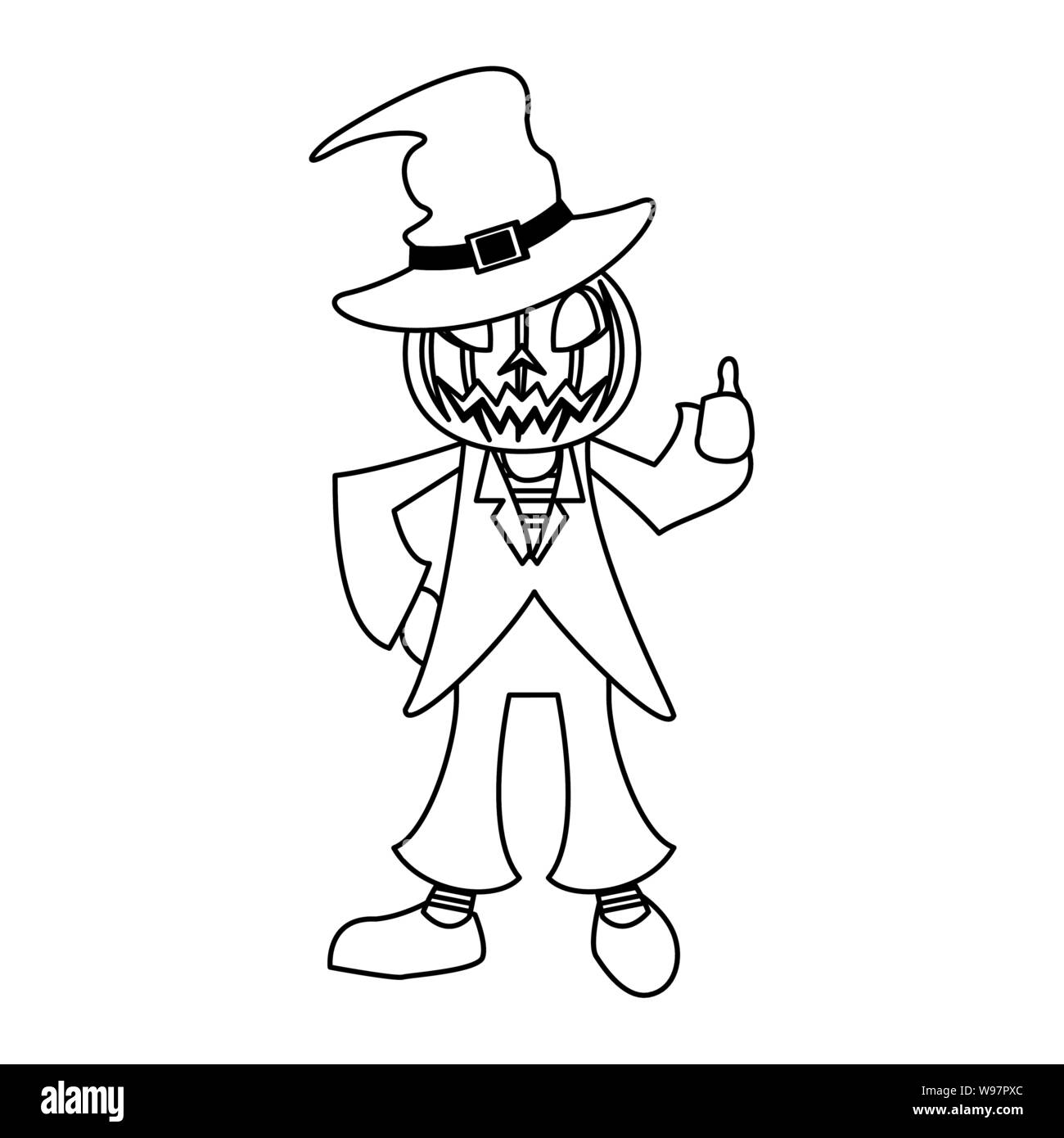 halloween october scary celebration cartoon in black and white Stock ...