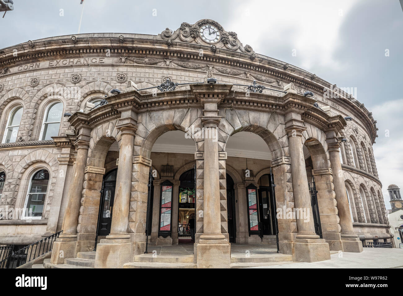 Section of the exterior of the historic Leeds Corn Exchange buidling in ...