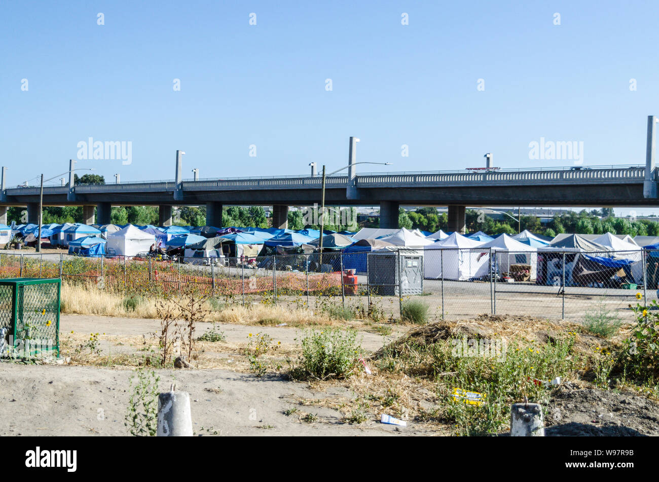 The City run homeless camp in Modesto California USA Stock Photo - Alamy