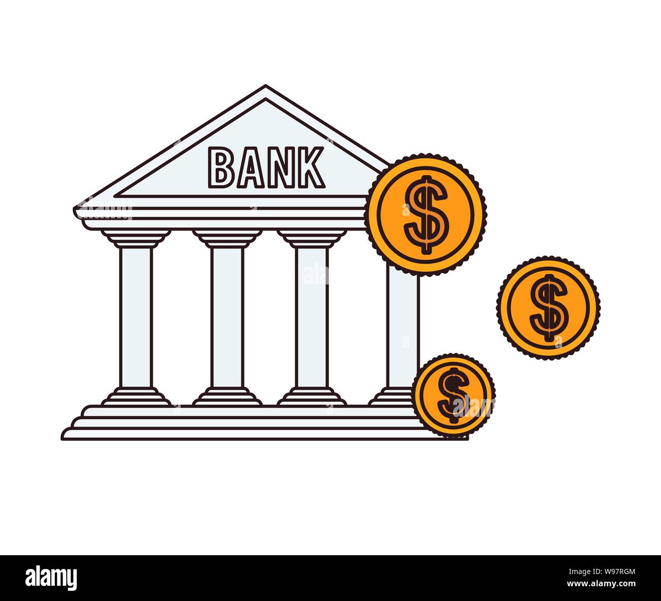 bank finance building in white background Stock Vector Image & Art - Alamy