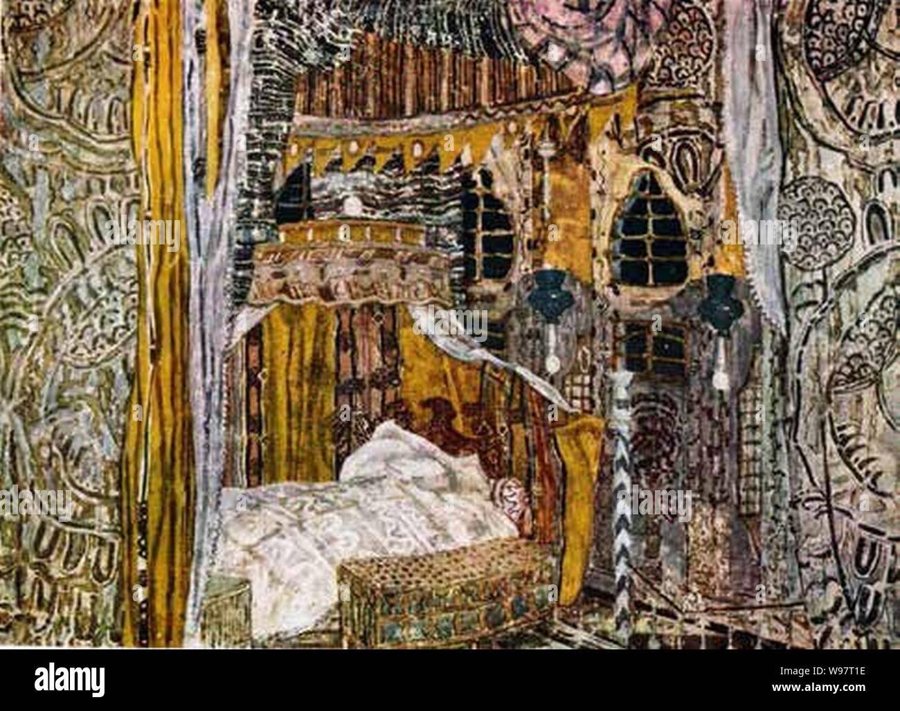 Desdemona's bedroom decoration for Othello by A.Golovin (1930 Stock ...