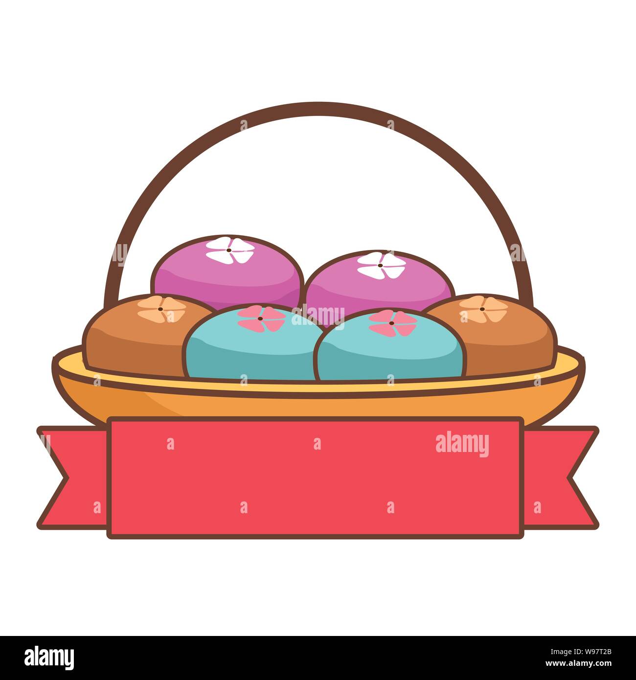 Illustration traditional mooncakes chinese Stock Vector Images - Alamy