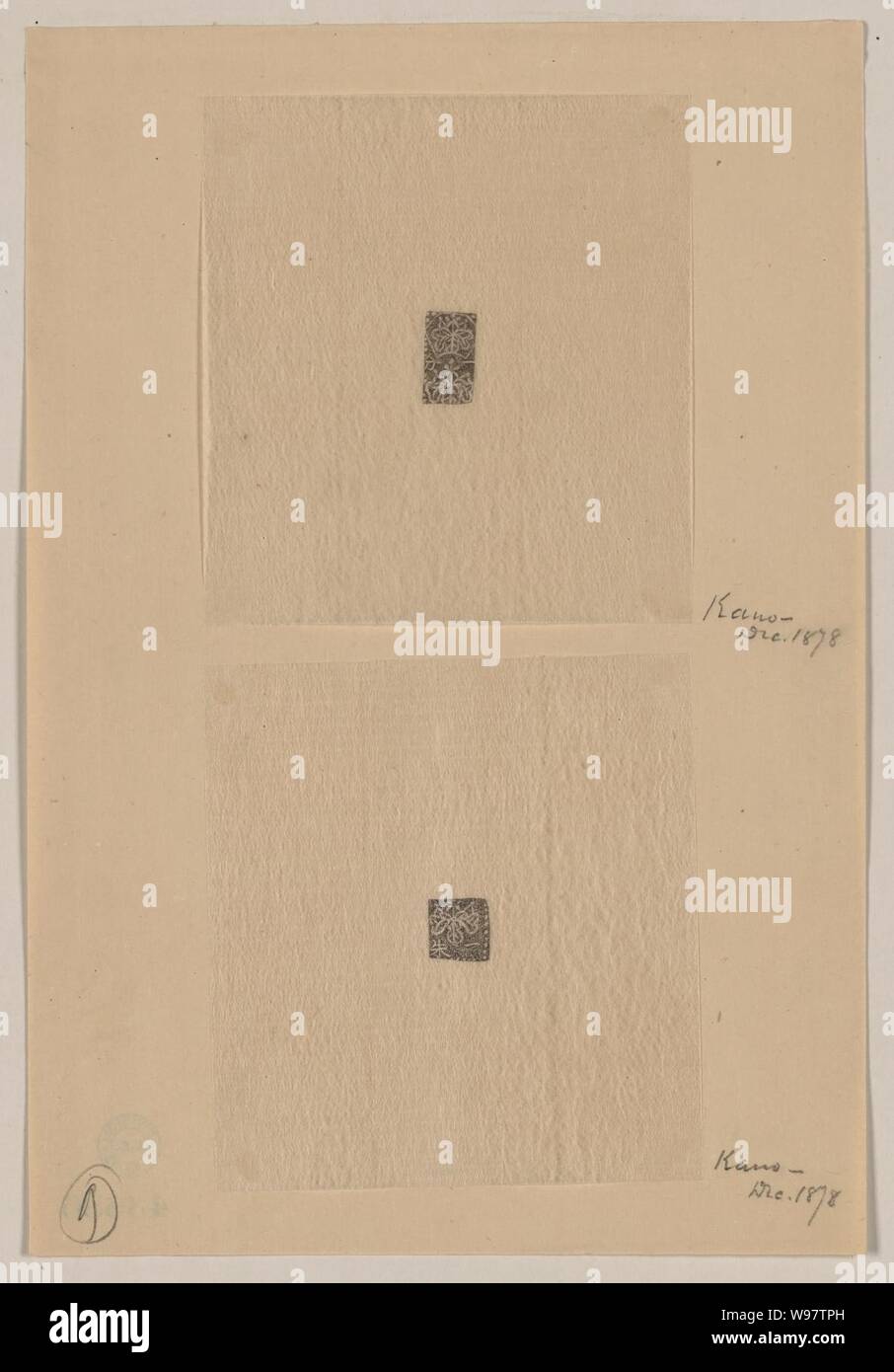 Design drawings for rectangular seals or stamps Stock Photo - Alamy