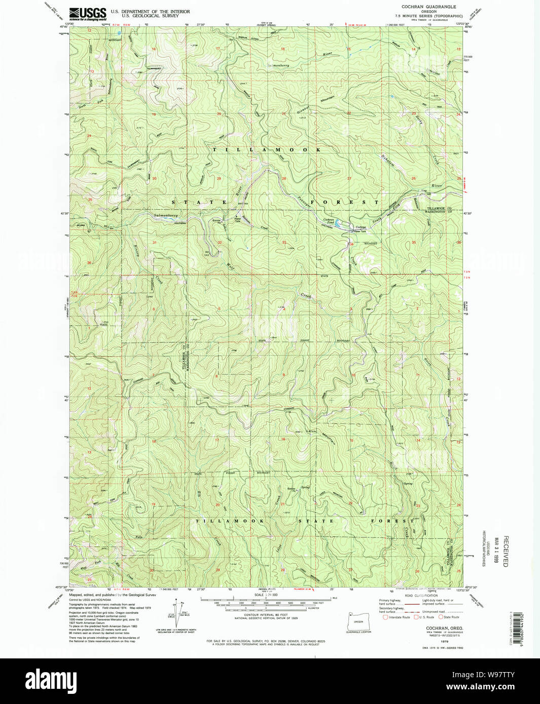 USGS Topo Map Oregon Cochran 279384 1979 24000 Restoration Stock Photo ...