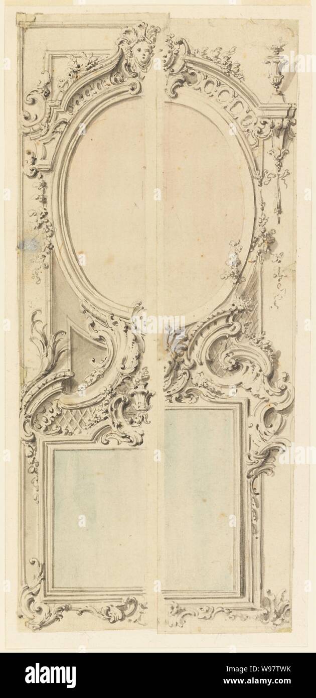 Design for a Panel with Two Mirrors Stock Photo - Alamy