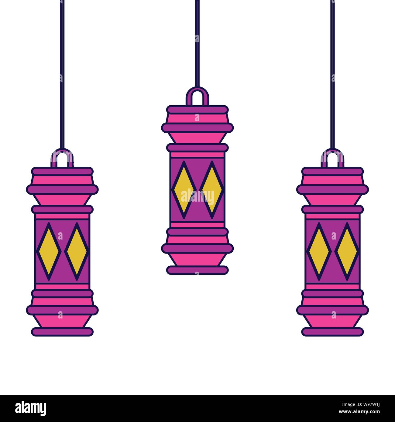 lanterns decoration festival lamps cartoon Stock Vector Image & Art - Alamy