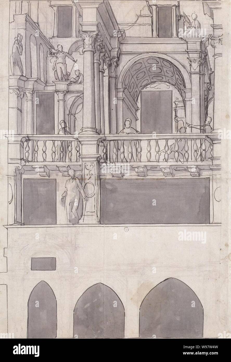 Design for façade paintings for the House of the Dance, by Hans Holbein ...