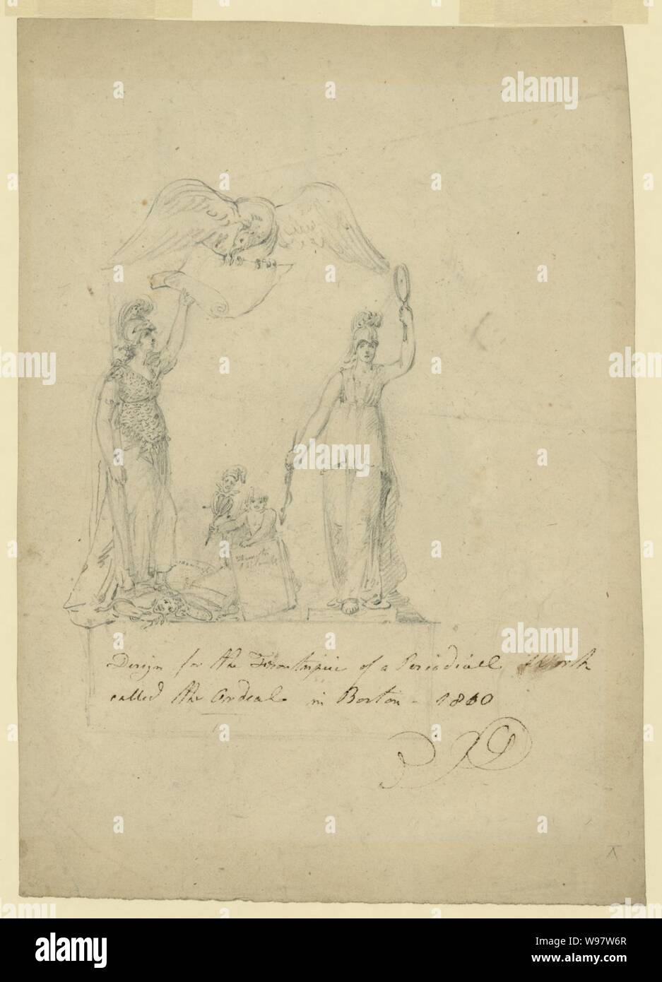 Design for the frontispiece of a periodical work called ‘The ordeal‘ in ...