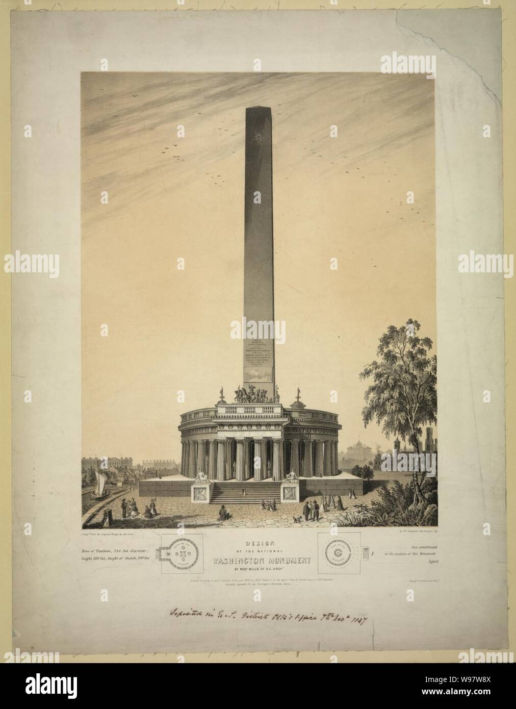 Design of the original Washington Monument Stock Photo - Alamy