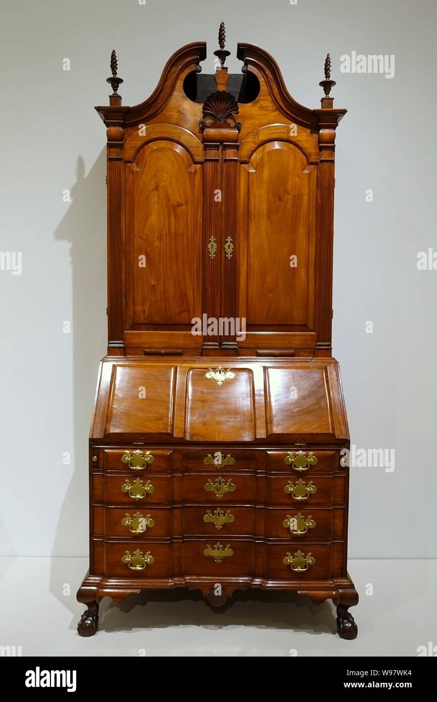 Desk and bookcase, attributed to the Nathaniel Gould workshop, Salem ...
