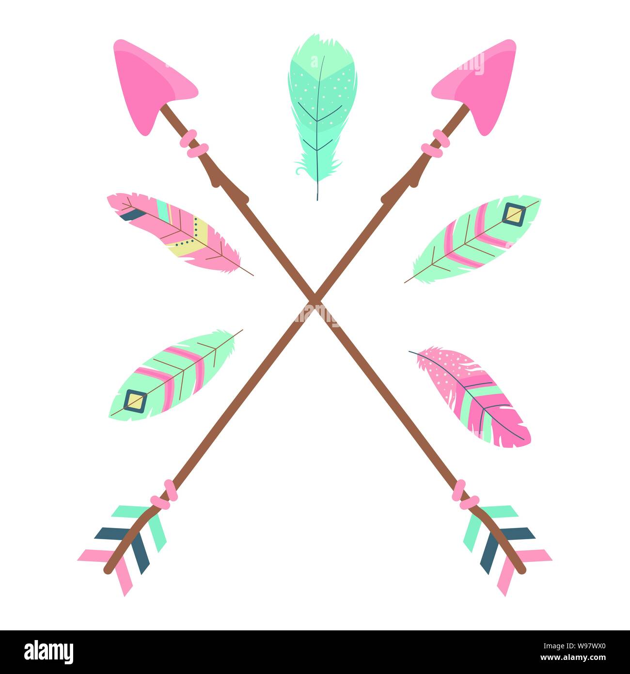 Boho arrow design, Bohemic decoration vintage fashion abstract art and ...