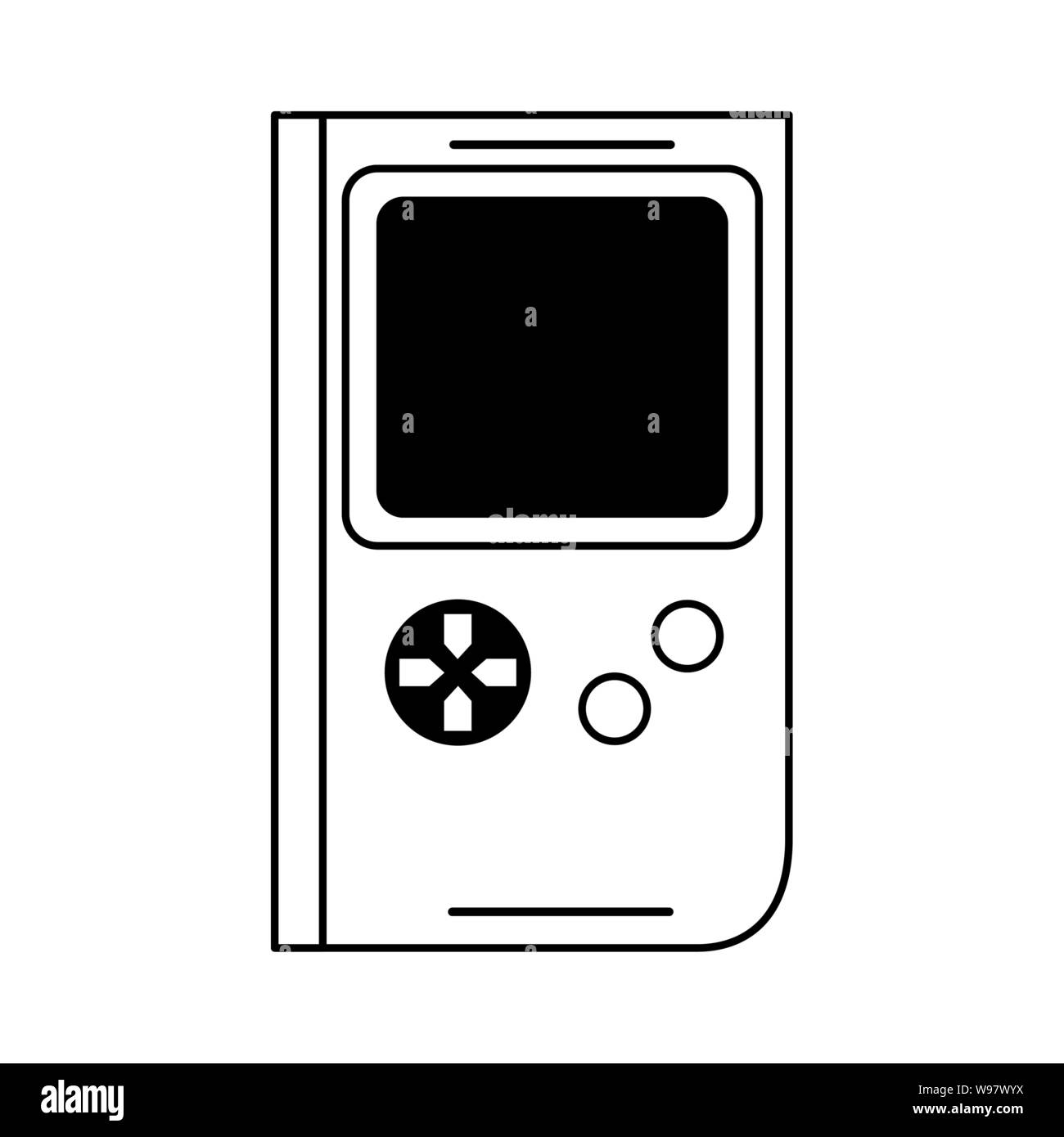 retro vintage game tetris cartoon in black and white Stock Vector Image ...