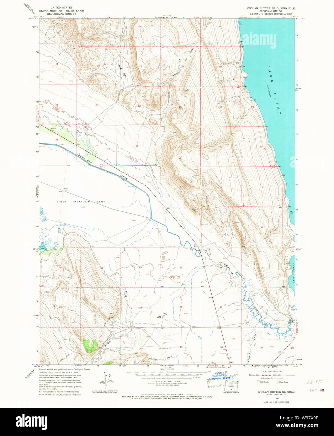 USGS Topo Map Oregon Coglan Buttes SE 279393 1966 24000 Restoration ...