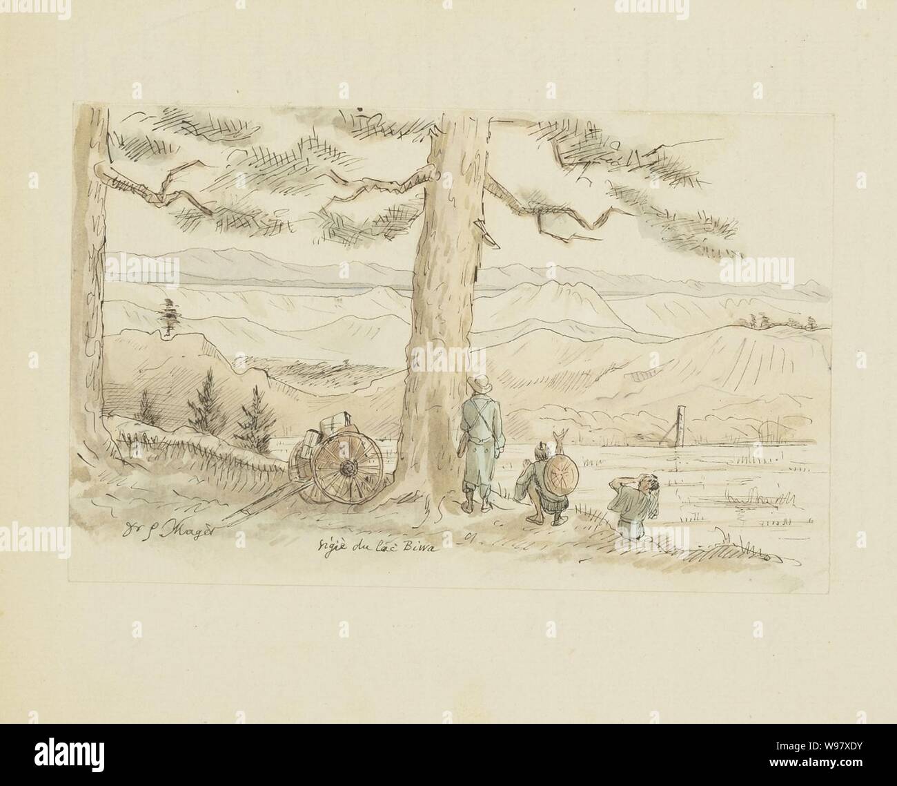 Dessin ‘Vigie du lac Biwa‘- Archives nationales- f-17-2986-1-A Stock ...