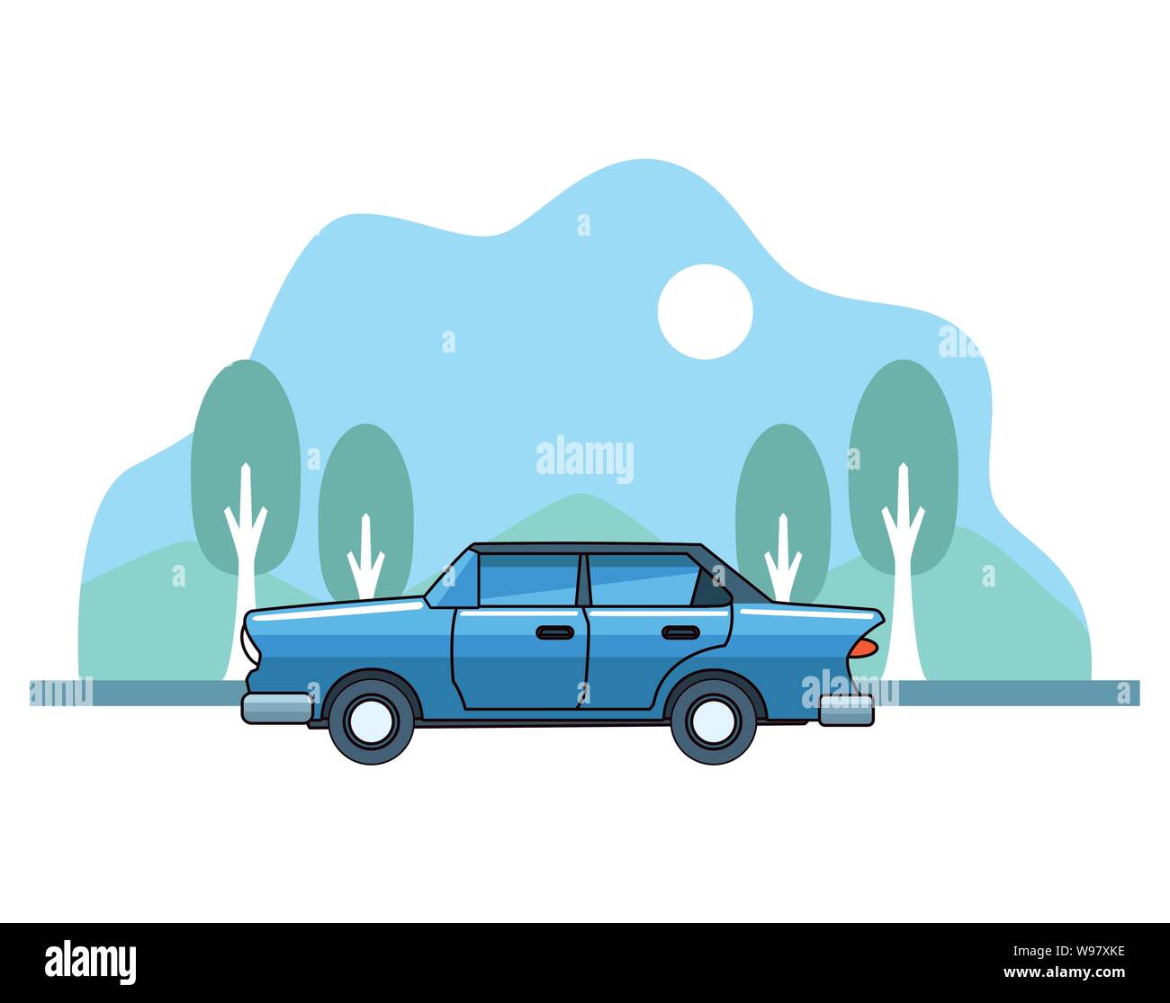 Car classic landscape Cut Out Stock Images & Pictures - Alamy