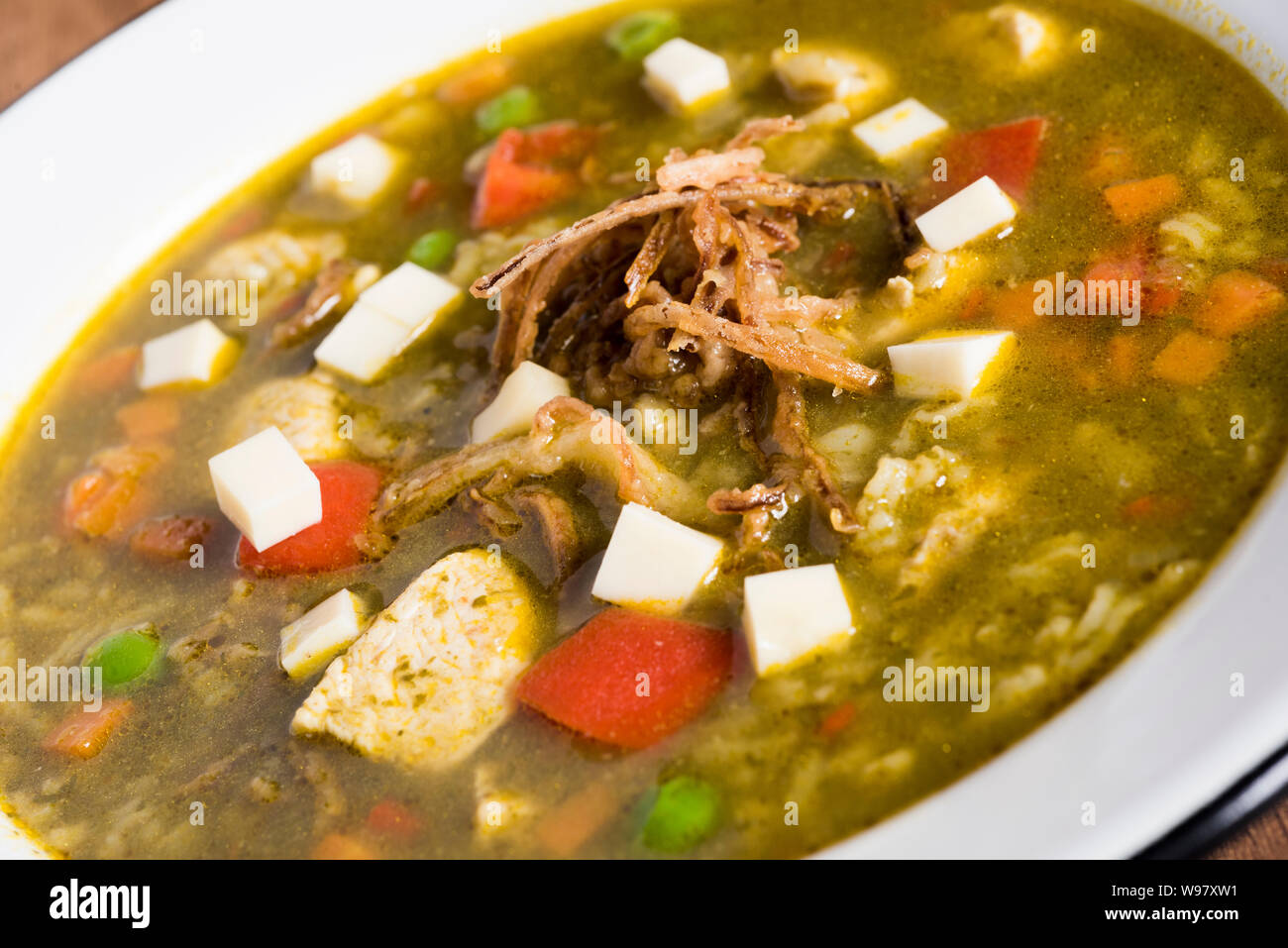 Peruvian cilantro chicken soup or Aguadito de Pollo with yukon gold ...