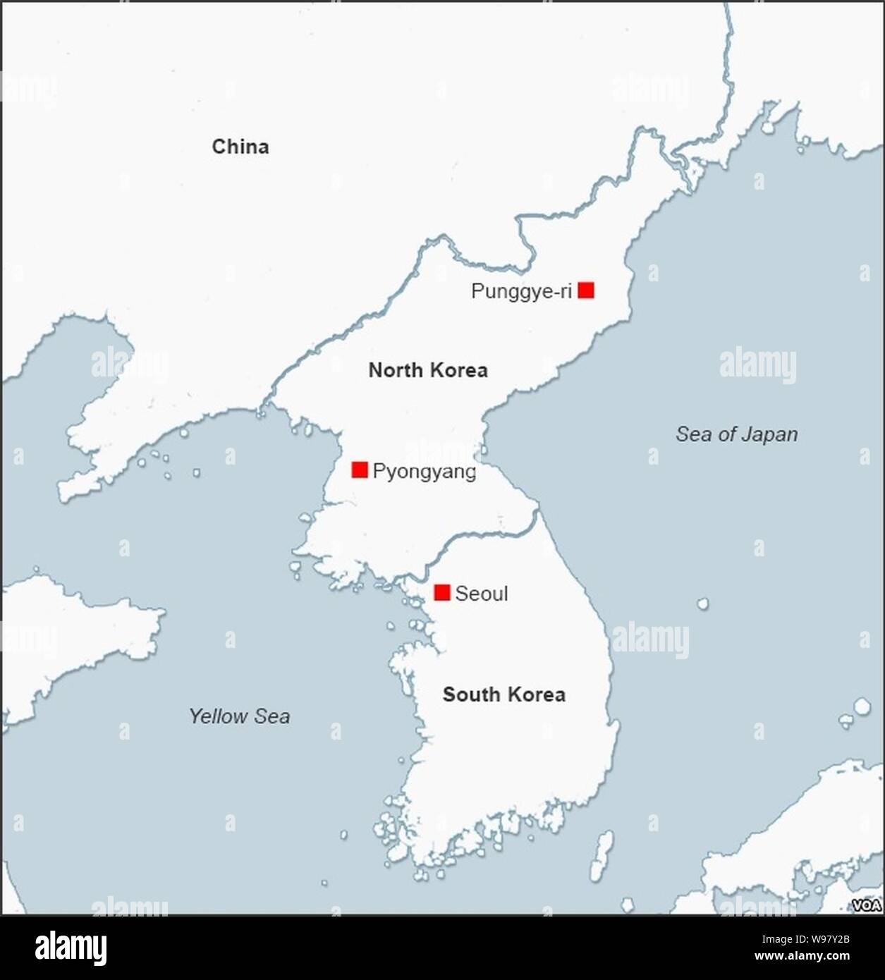 North korea test site map hi-res stock photography and images - Alamy