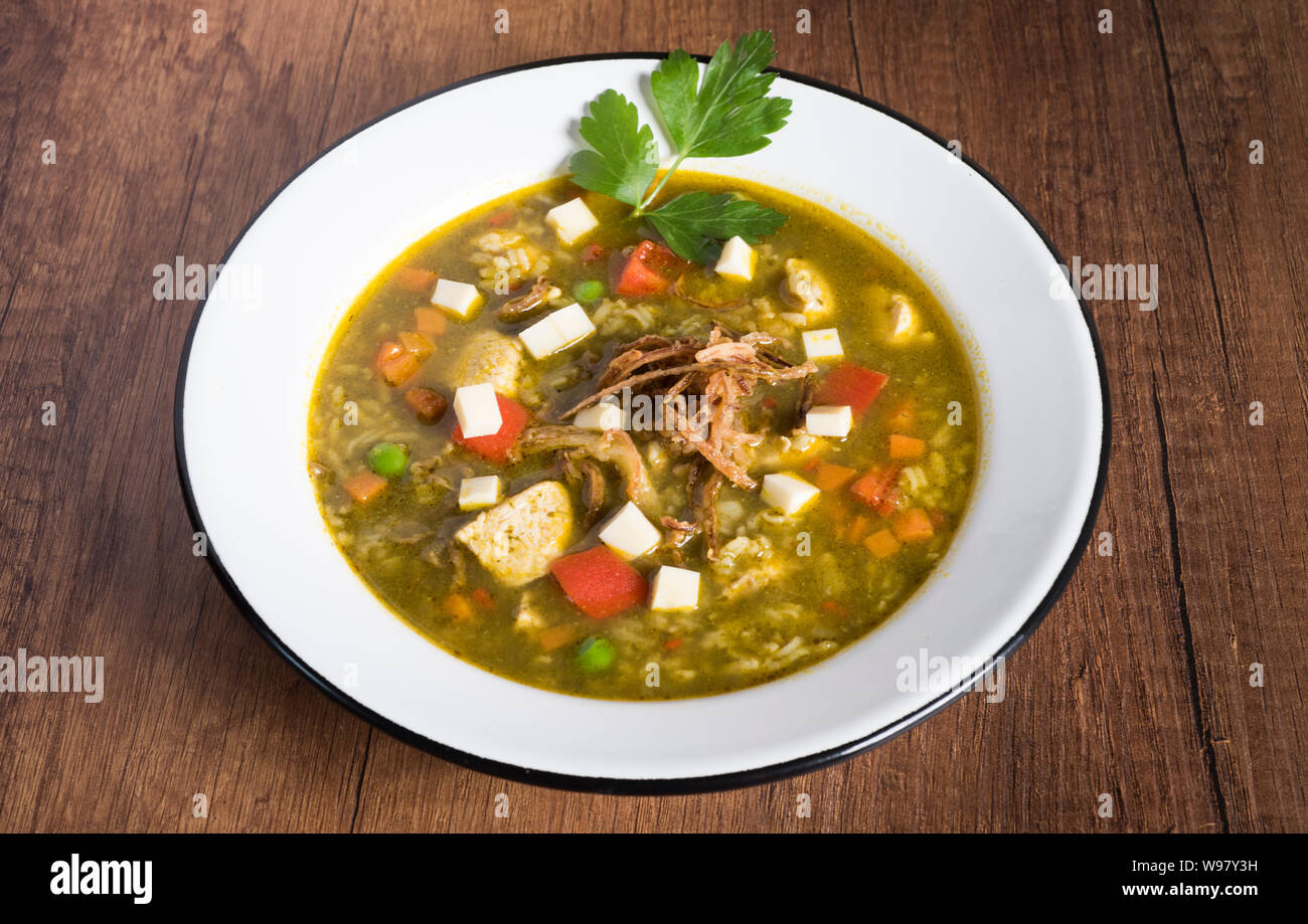 Peruvian cilantro chicken soup or Aguadito de Pollo with yukon gold ...