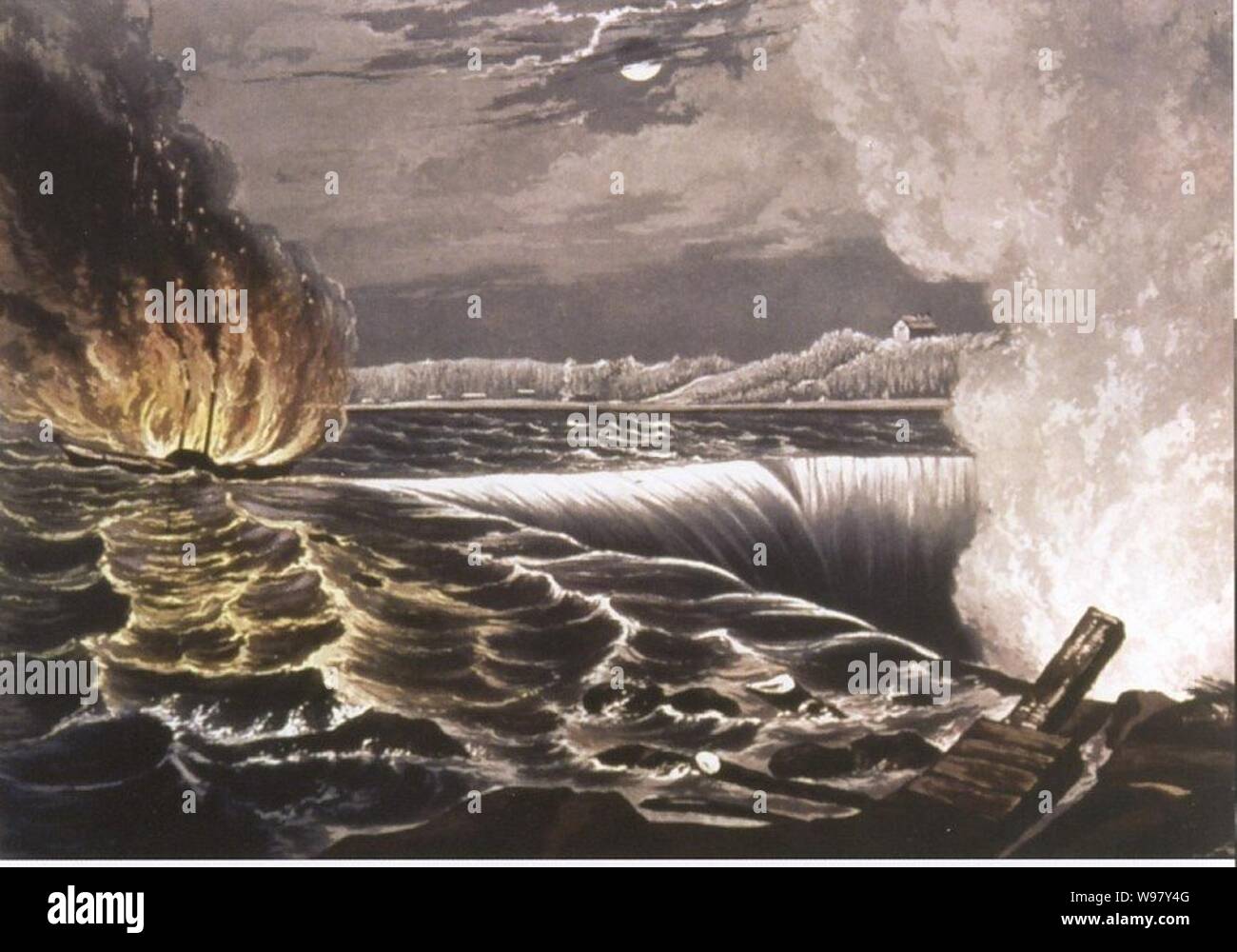 Destruction of the Caroline Stock Photo - Alamy