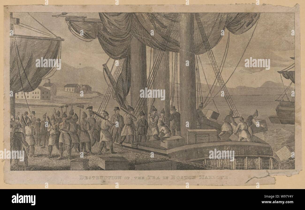 Destruction of tea at boston harbor hi-res stock photography and images ...