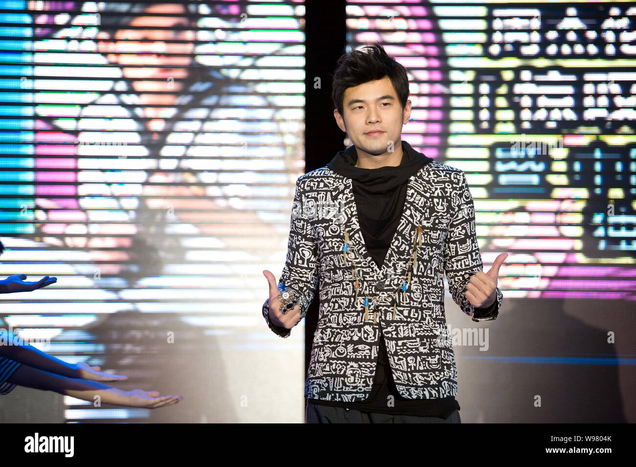 Taiwanese singer and actor Jay Chou attends a press conference for his ...