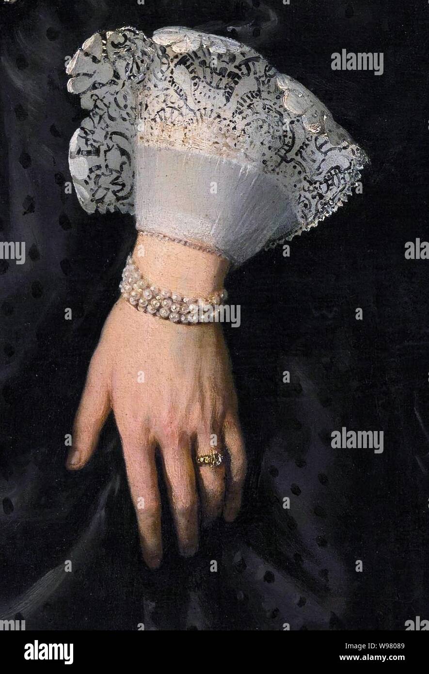 Detail hand with cuff of Oopjen Coppit by Rembrandt Stock Photo - Alamy