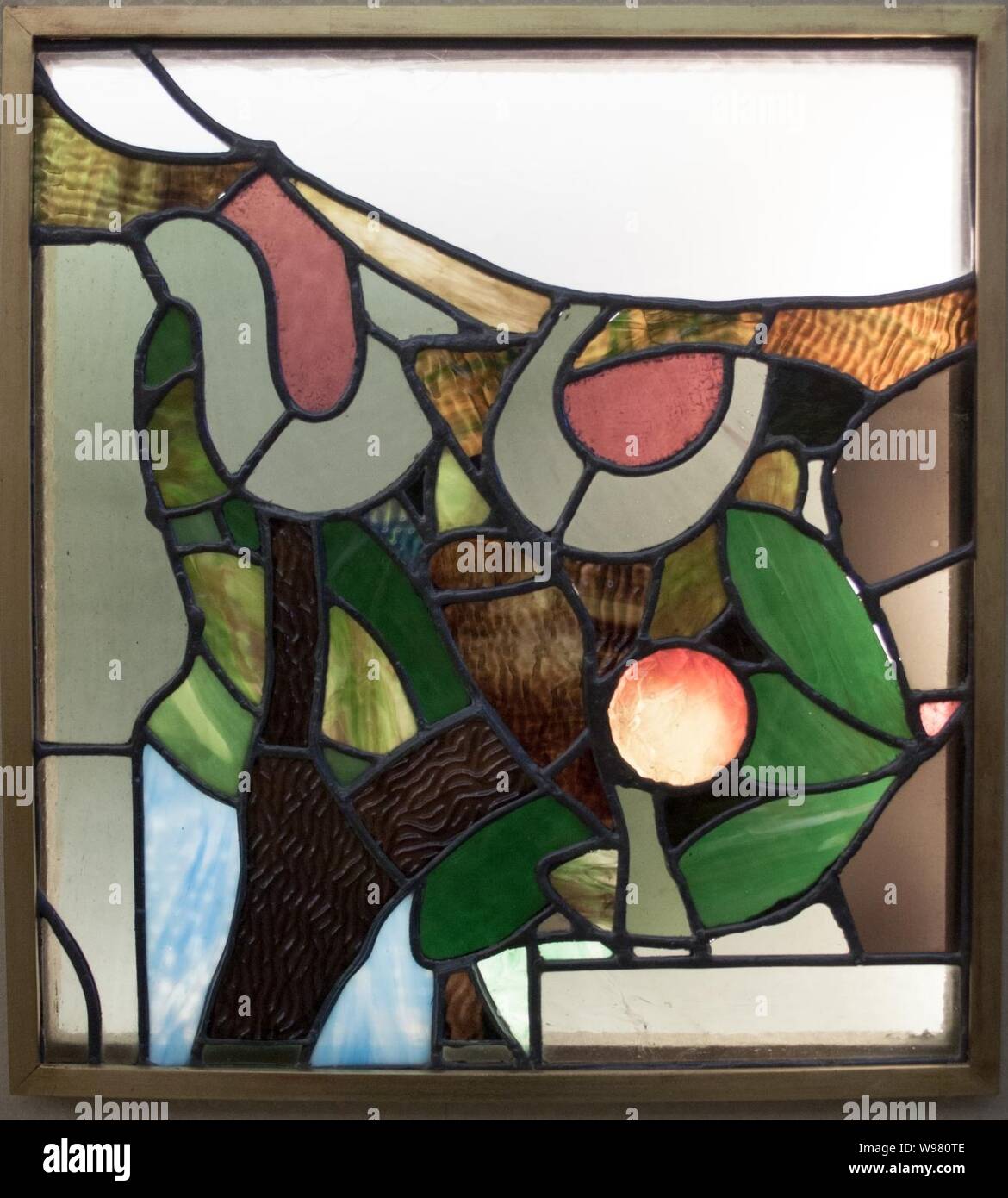 Detail of a stained glass window for the Andrássy dining room, design ...