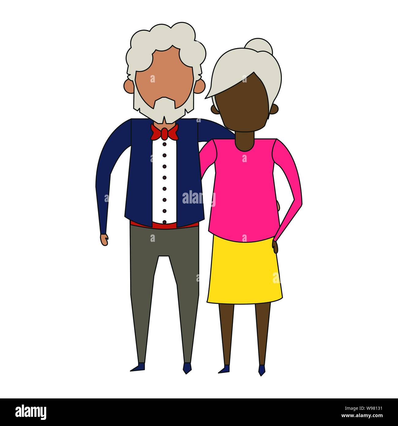 grandparents senior old people cartoon faceless Stock Vector Image ...