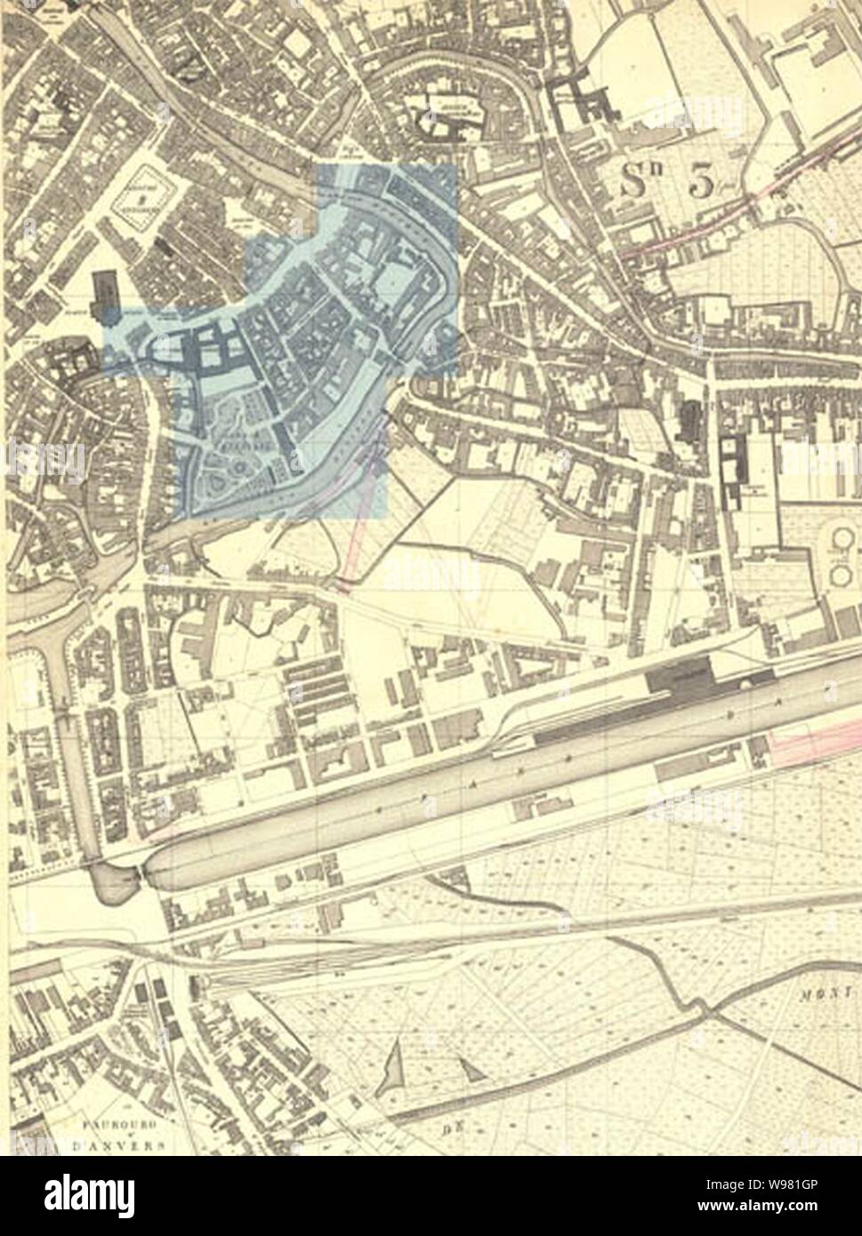 Detail Stadsplan Gent Gevaert en Van Himpe 1878 Stock Photo - Alamy