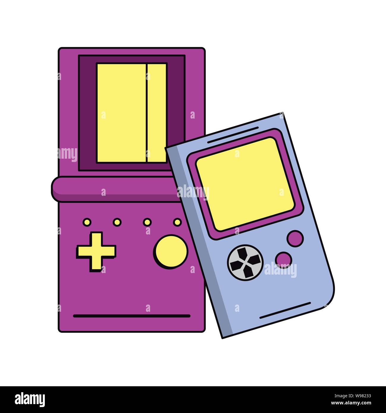 Vintage video game consoles Stock Vector Images - Alamy