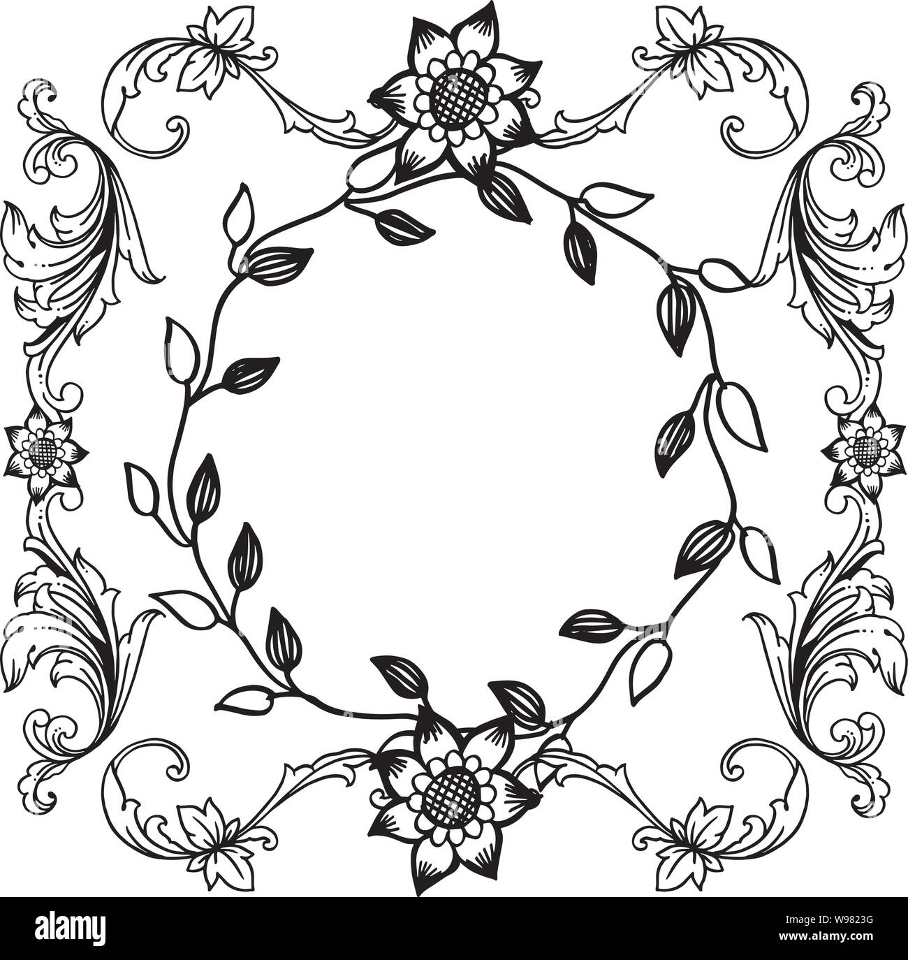 Various shape of card, feature floral frame, wallpaper unique. Vector ...