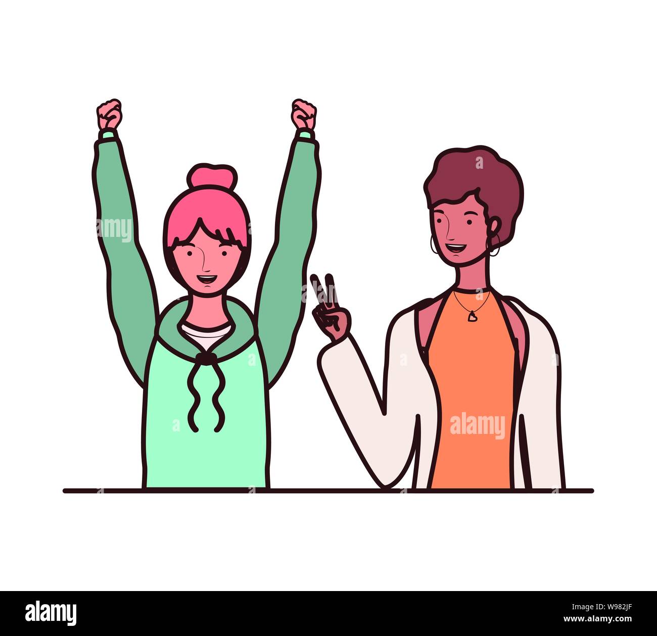young women on white background Stock Vector Image & Art - Alamy