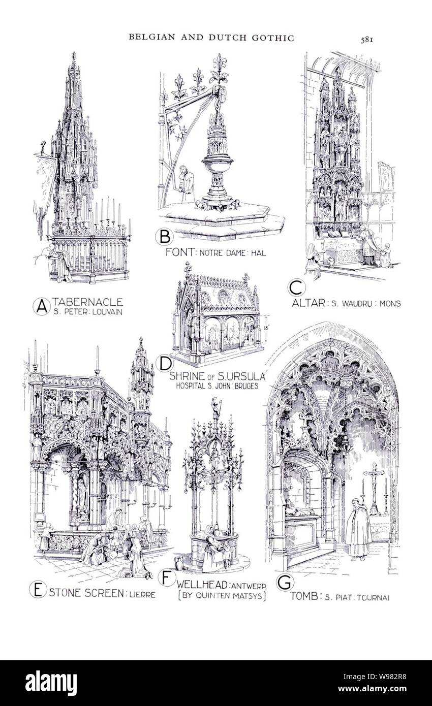 Details Belgium & Dutch Gothic 581 Stock Photo - Alamy