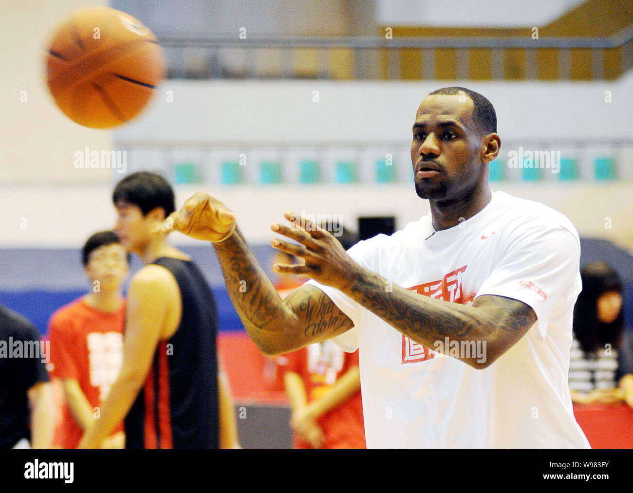 NBA star LeBron James coaches young Chinese basketball players at ...