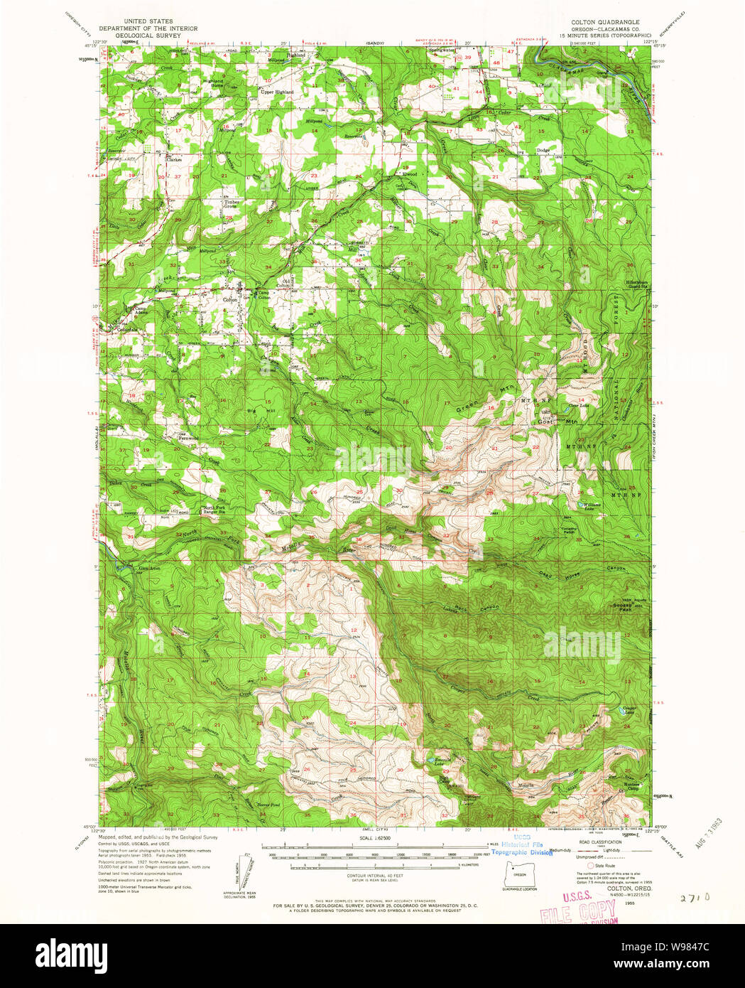 Colton map of oregon hi-res stock photography and images - Alamy
