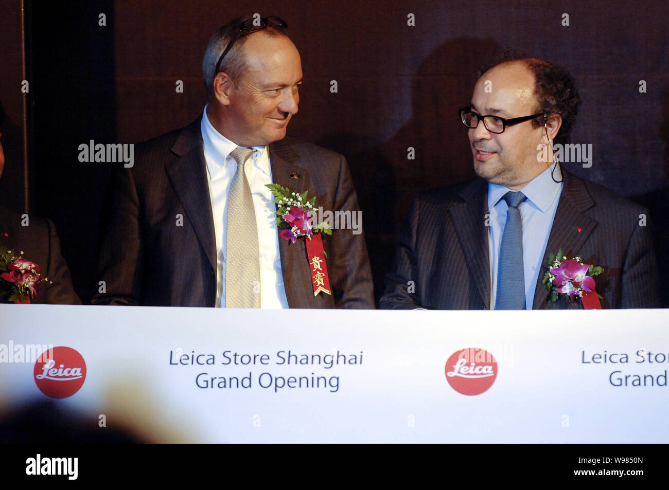 Andreas Kaufmann (right), Owner and CEO of Leica Camera AG, and Sunil ...