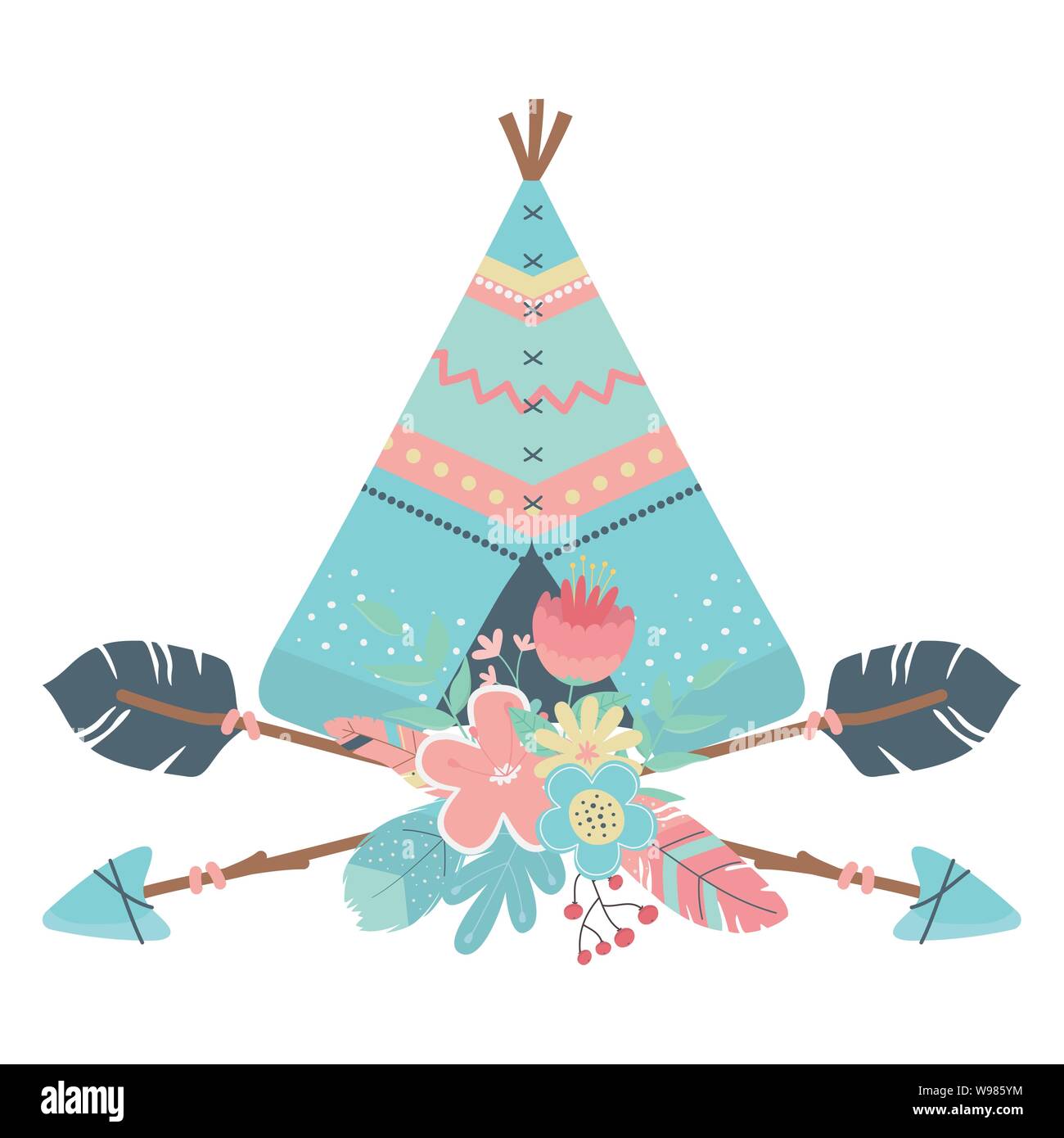 Boho tent design, Bohemic decoration vintage fashion abstract art and ...