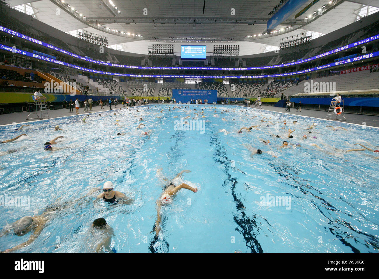 Inauguration ceremony of the competition pool for swimming and s hi-res ...