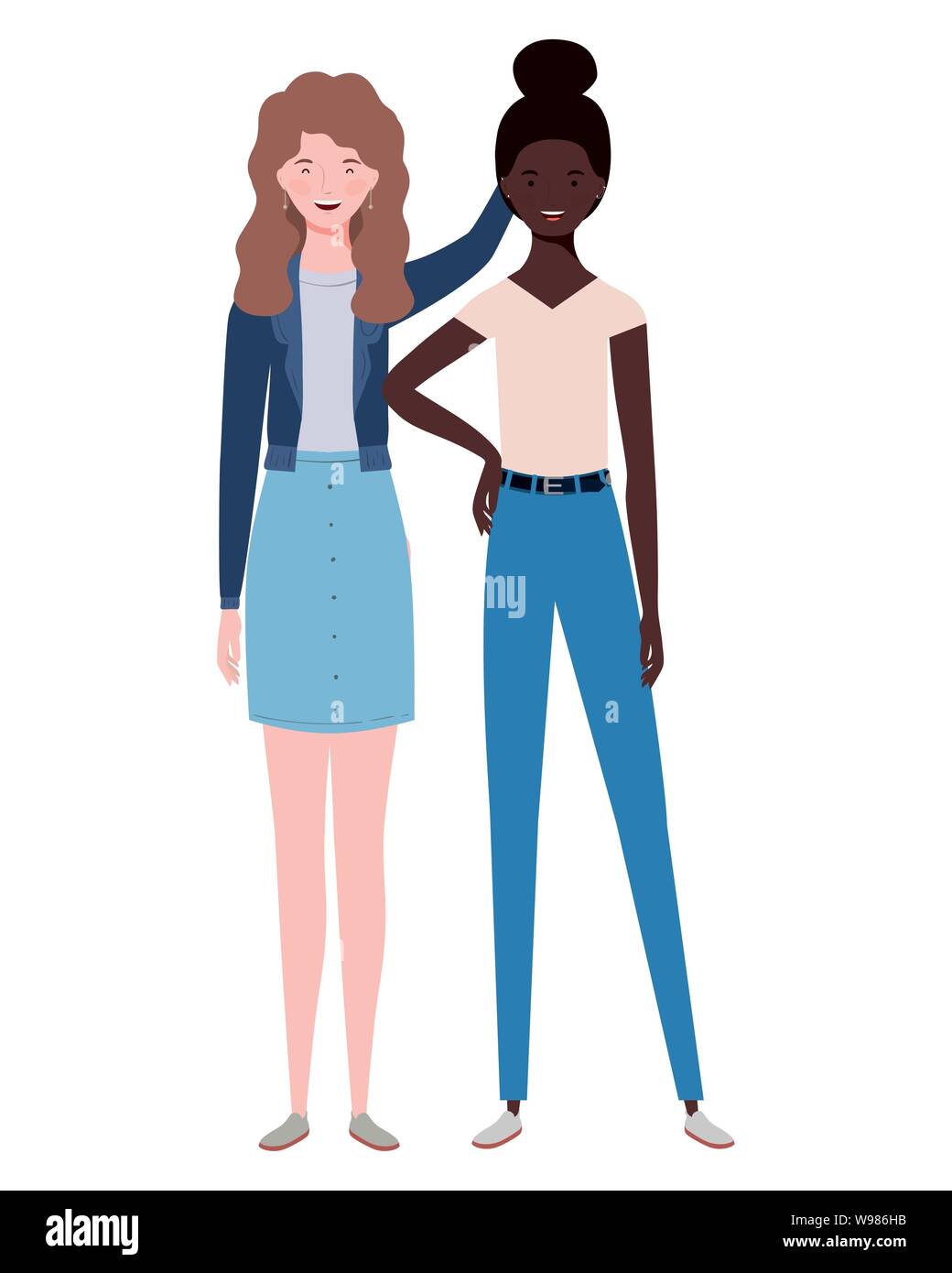 young women standing on white background Stock Vector Image & Art - Alamy