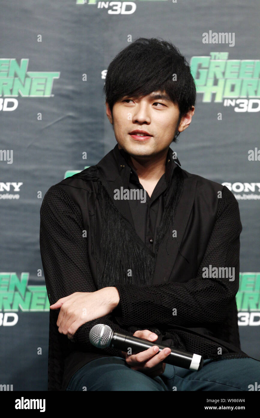 Taiwanese singer and actor Jay Chou attends a press conference for the ...