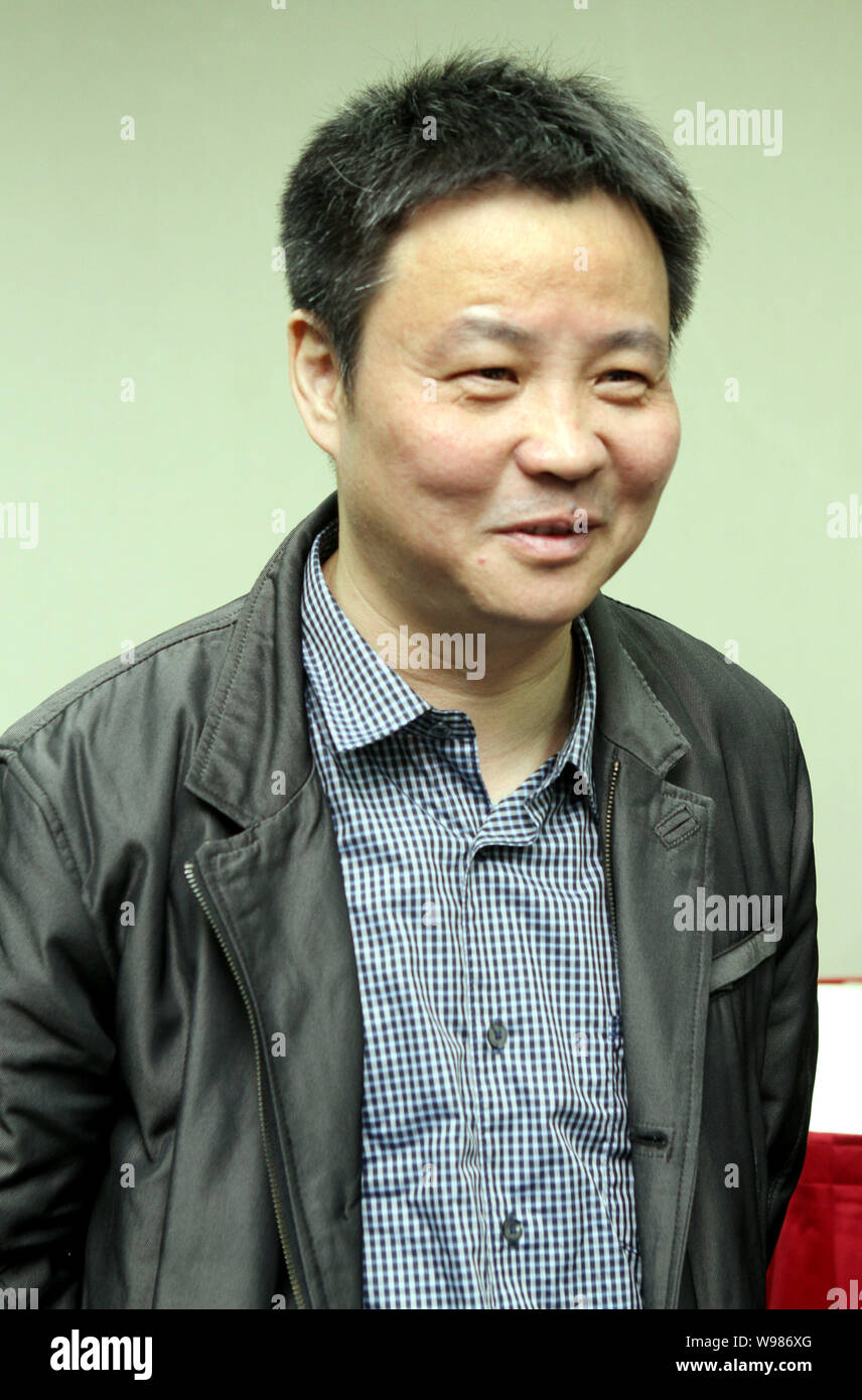 Chinese author and writer Yu Hua attends a press conference for the ...