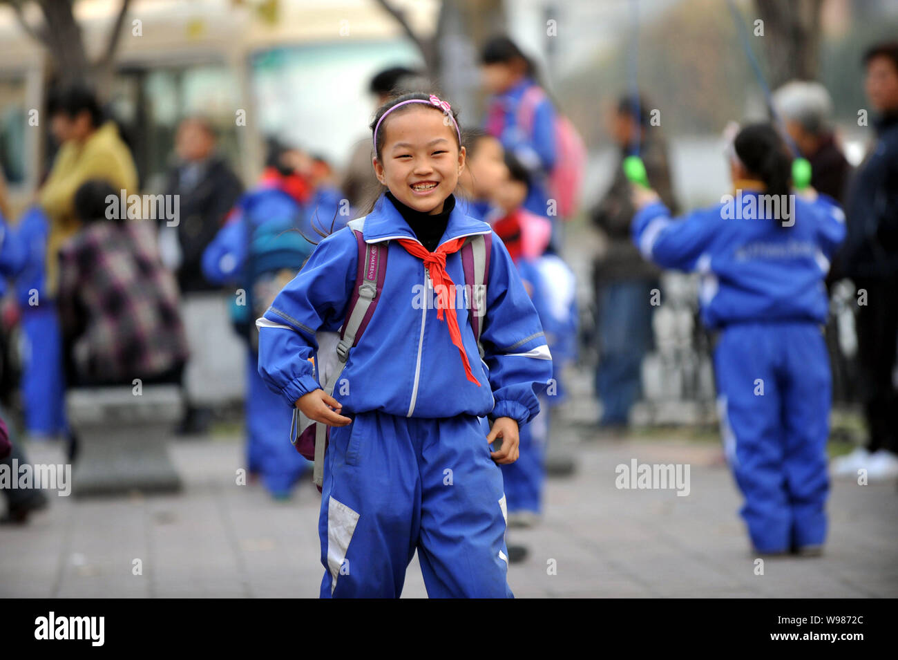 Huang Doudou is pictured at her school in Urumqi, northwest Chinas ...