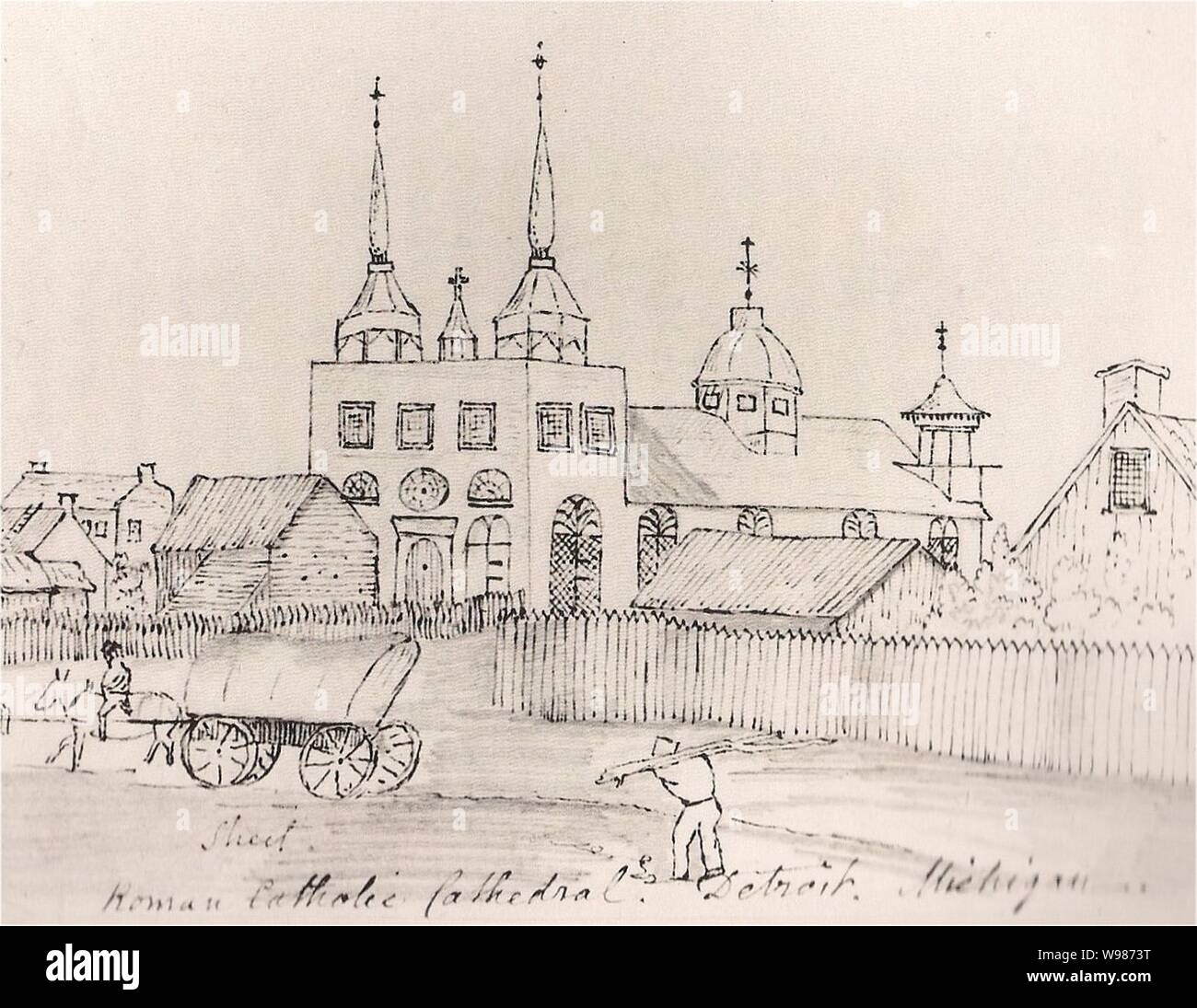 Detroit Roman Catholic Cathedral 1821 Stock Photo - Alamy