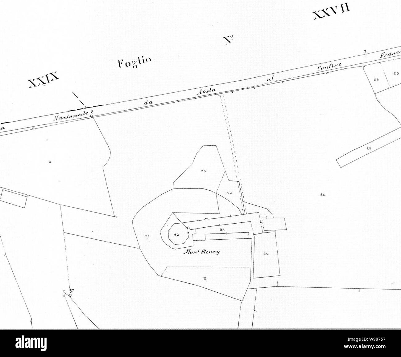 Dett mappa Catasto 1890 Castello di Montfleury Stock Photo - Alamy
