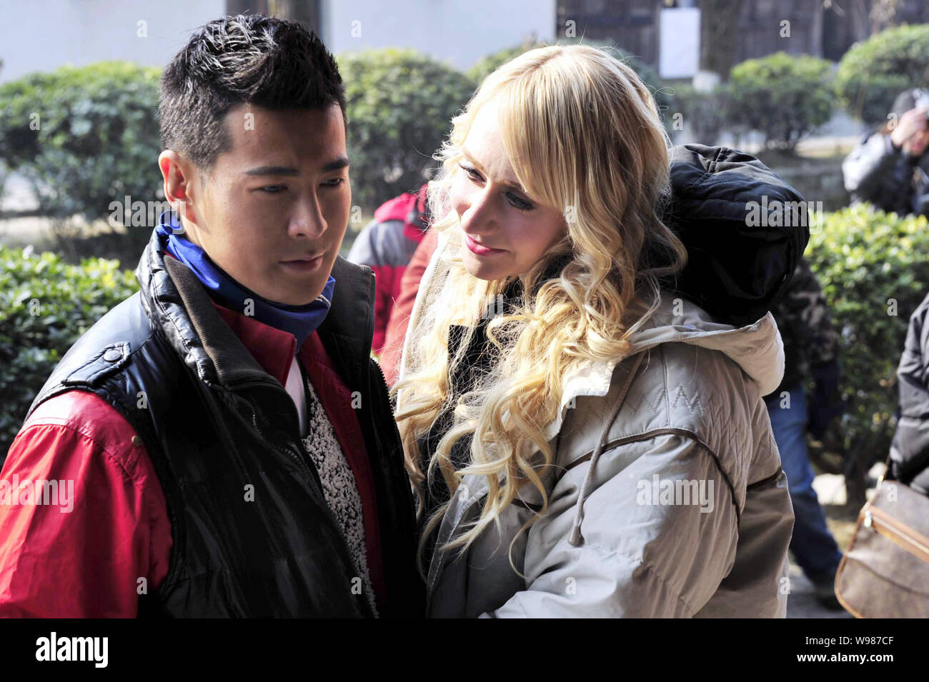 German model and actress Tanja Leinthaler (right) and her husband ...