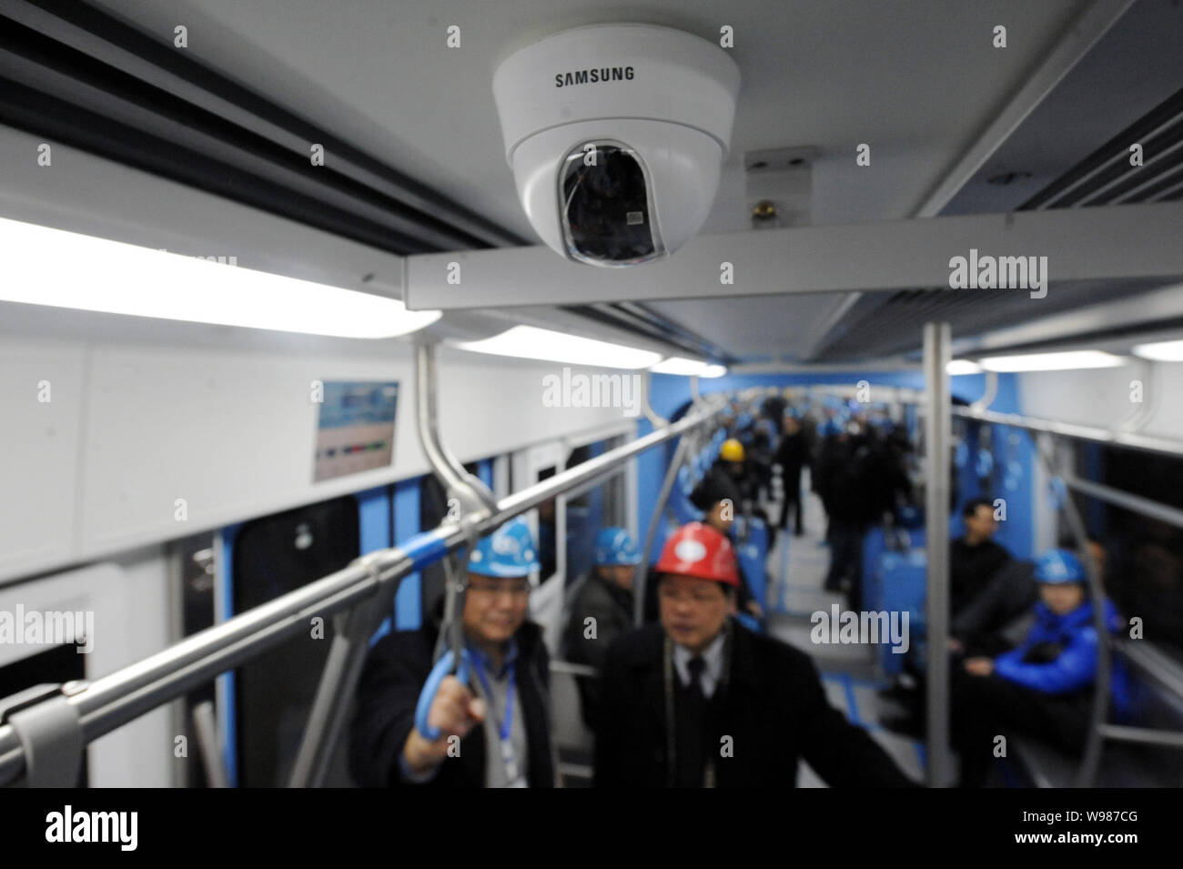 --File-- View of a surveillance camera in a metro train in Chongqing ...