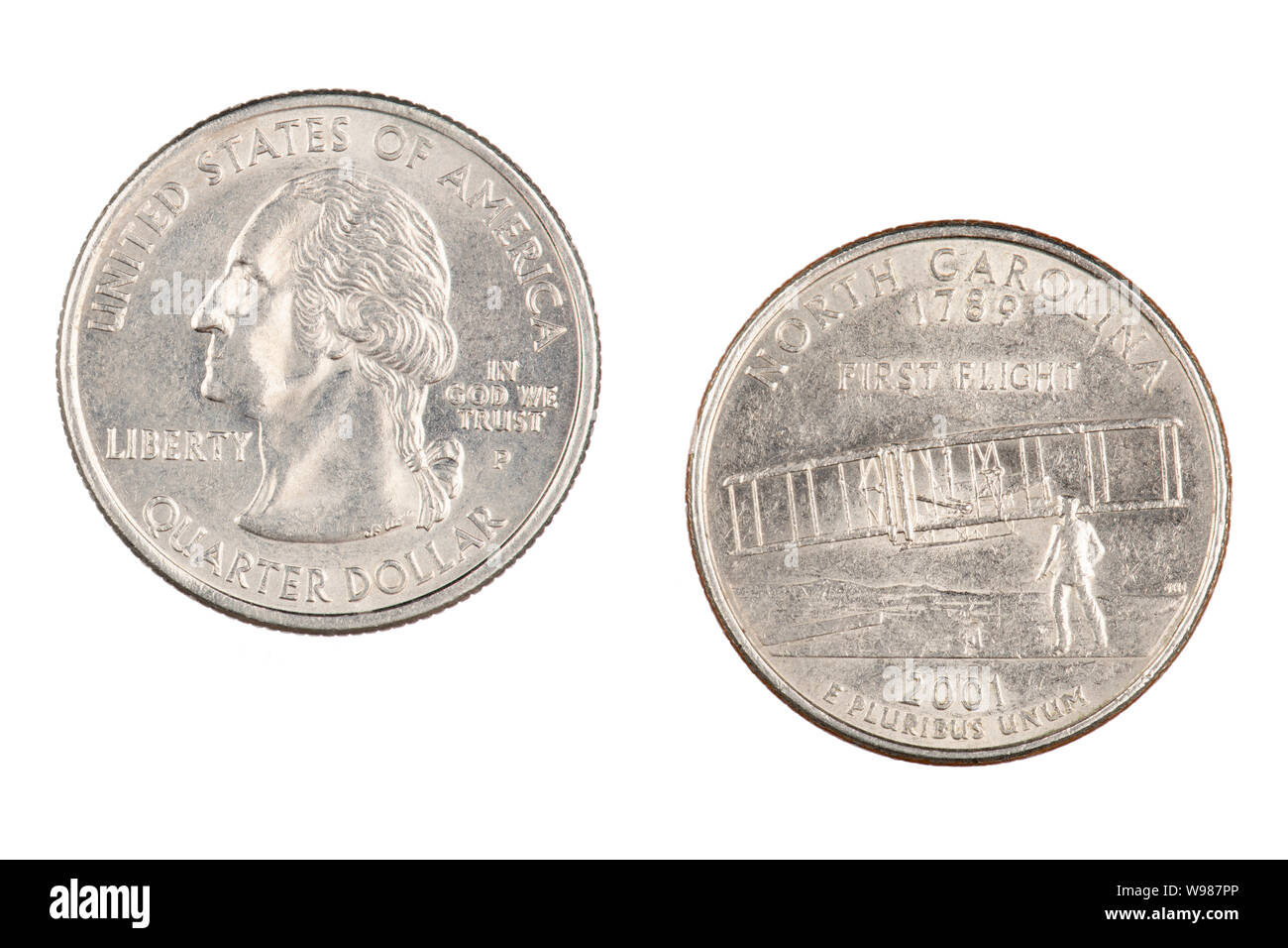 Obverse and reverse sides of the North Carolina 2001p State ...