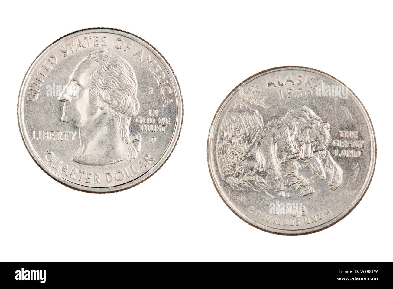 Obverse and reverse sides of the Alaska 2008p State Commemorative ...