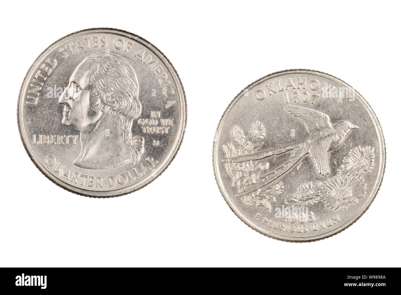 Obverse and reverse sides of the Oklahoma 2008d State Commemorative ...
